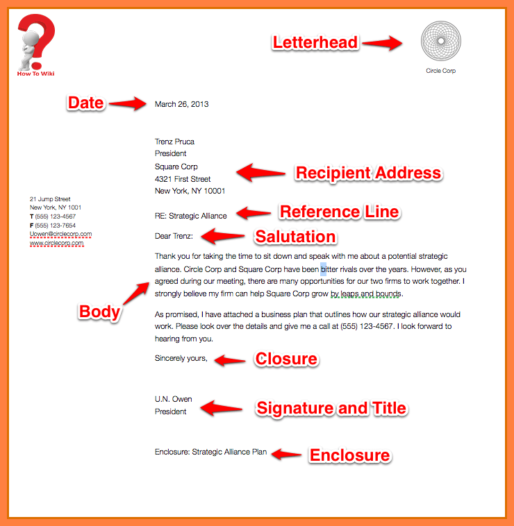 How To Write A Business Letter For A Company With Example HowToWiki How To Write A Business Letter For A Company With Example HowToWiki