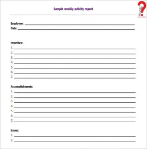 5+ Free Sample Weekly Report Template To Management | HowToWiki