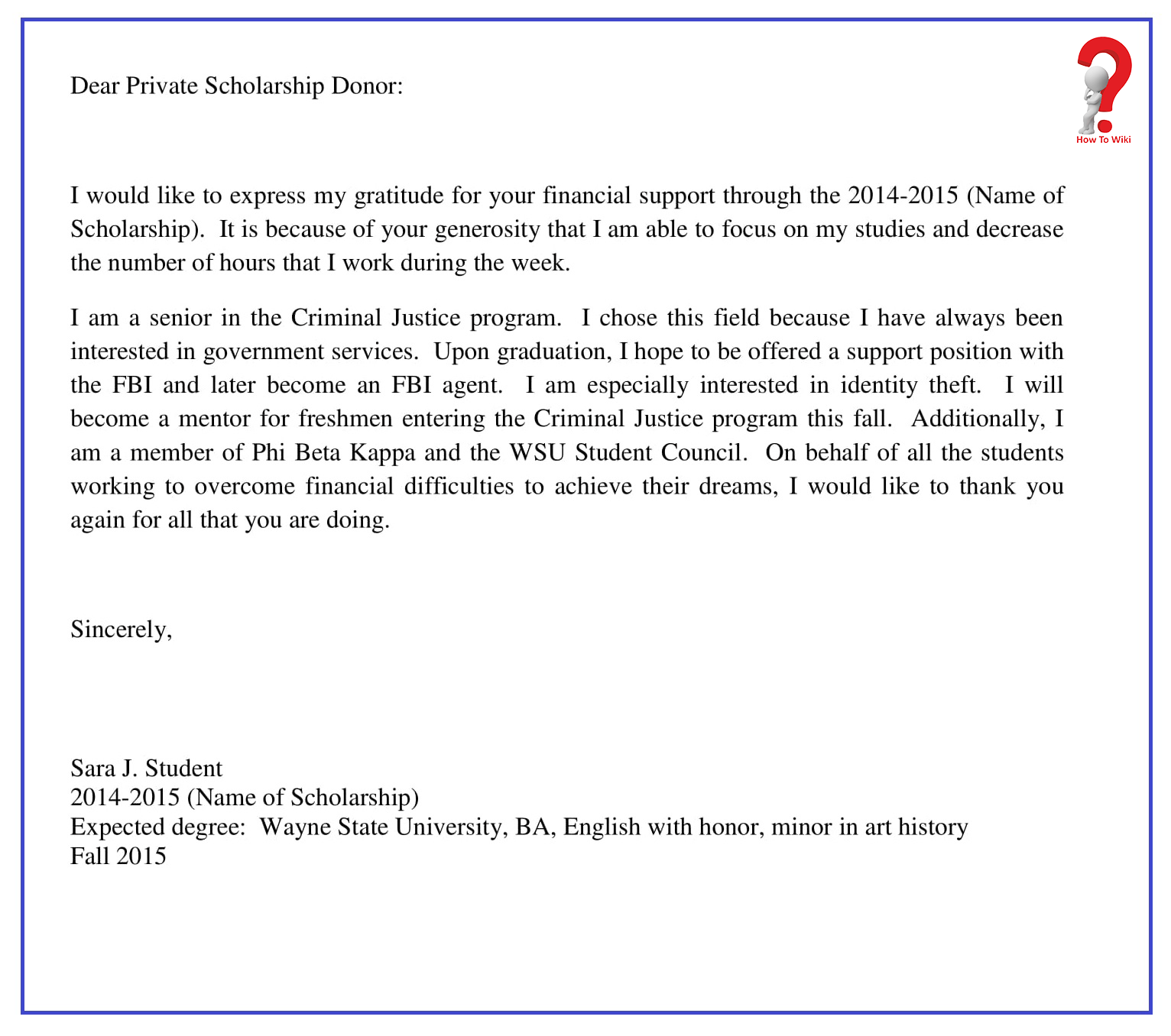 How To Write Thank You Letter For Scholarship HowToWiki