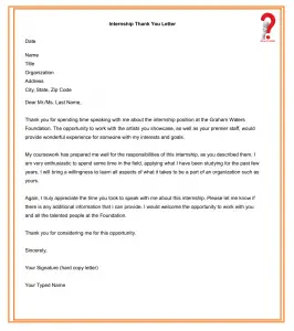 How To Write Thank You Letter Template For Internship | HowToWiki