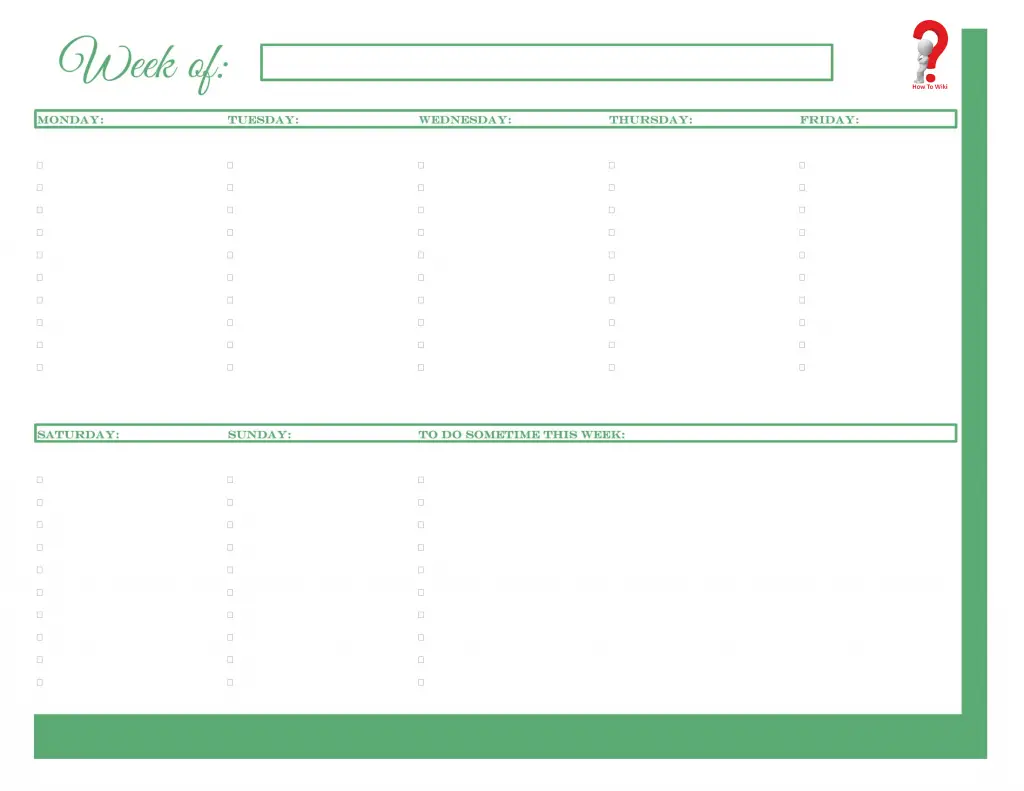 How To Schedule Your Week With Weekly To Do List Template | HowToWiki