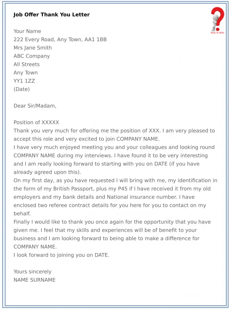 How To Write Thank You Letter For Job | HowToWiki