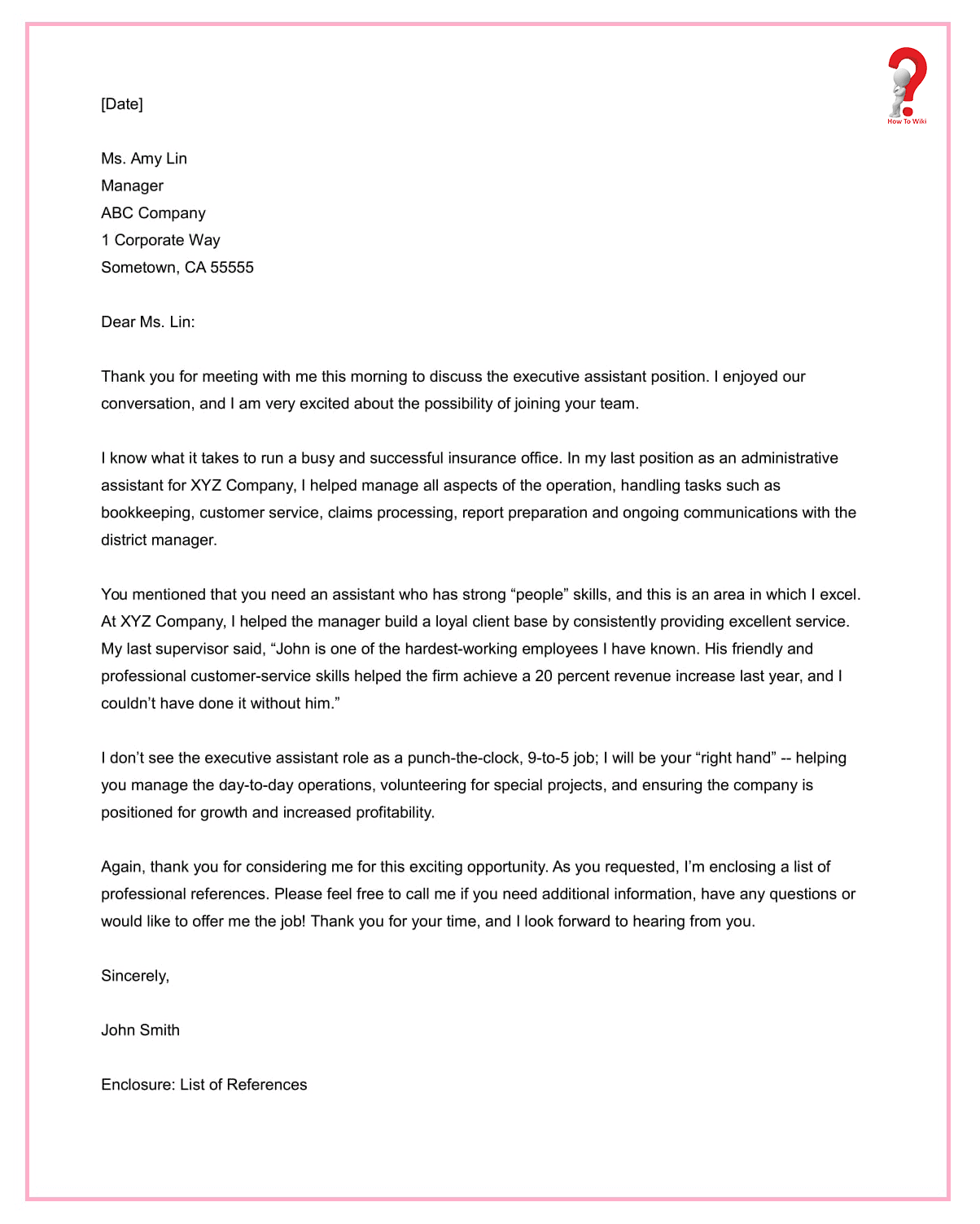 How To Write Thank You Letter Template After Interview HowToWiki