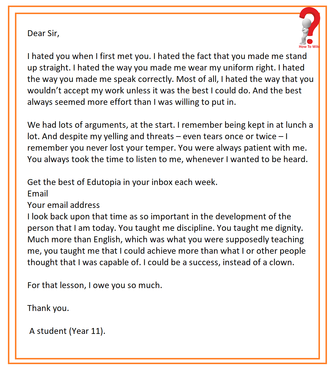 How To Write Thank You Letter To Teacher HowToWiki