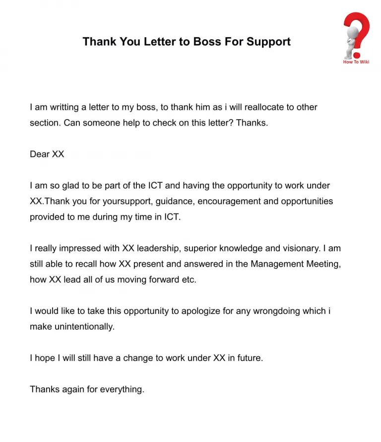 How To Write Thank You Letter Template To Boss/ Manager | HowToWiki