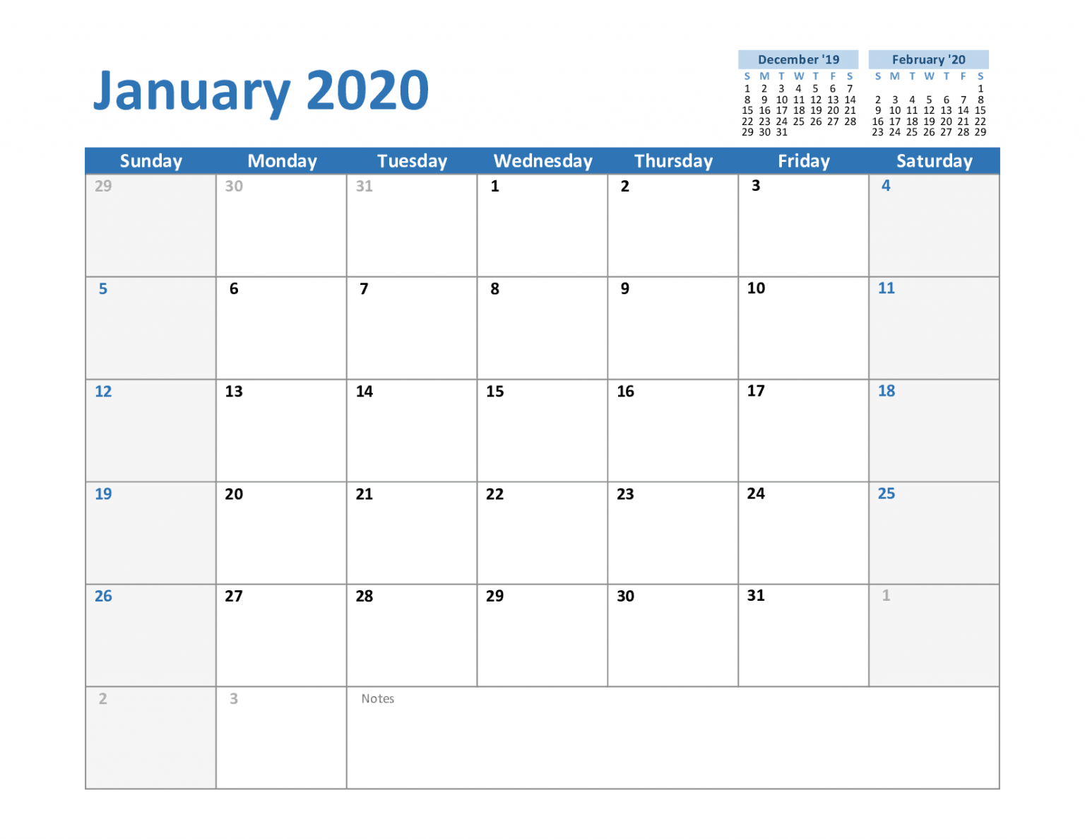 How To Schedule Your Month With January 2020 Printable Calendar | HowToWiki