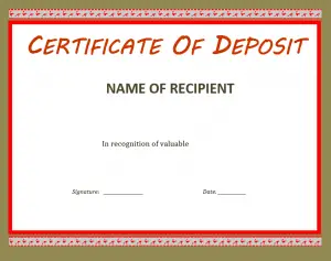 7+ Sample Format Of Certificate Of Deposit Template | HowToWiki
