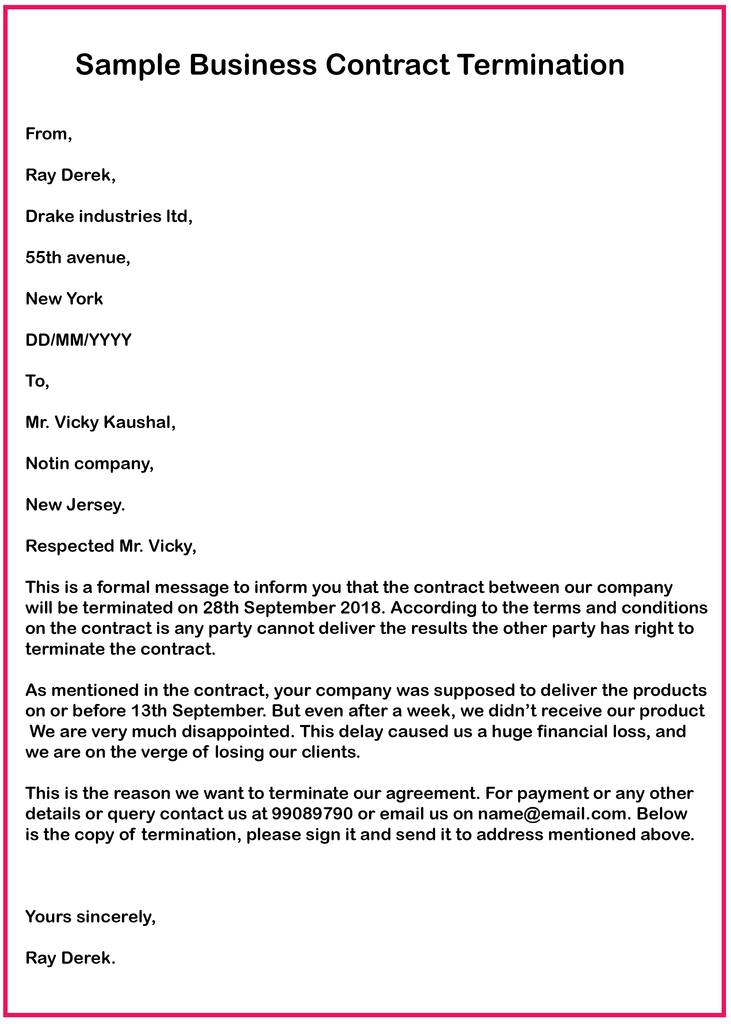 Sample Employment Termination Letter At Sale Of Company Termination 