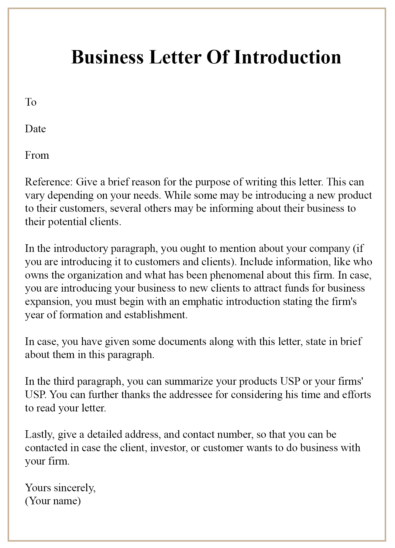 How To Write A Business Introduction Letter With Free Templates 