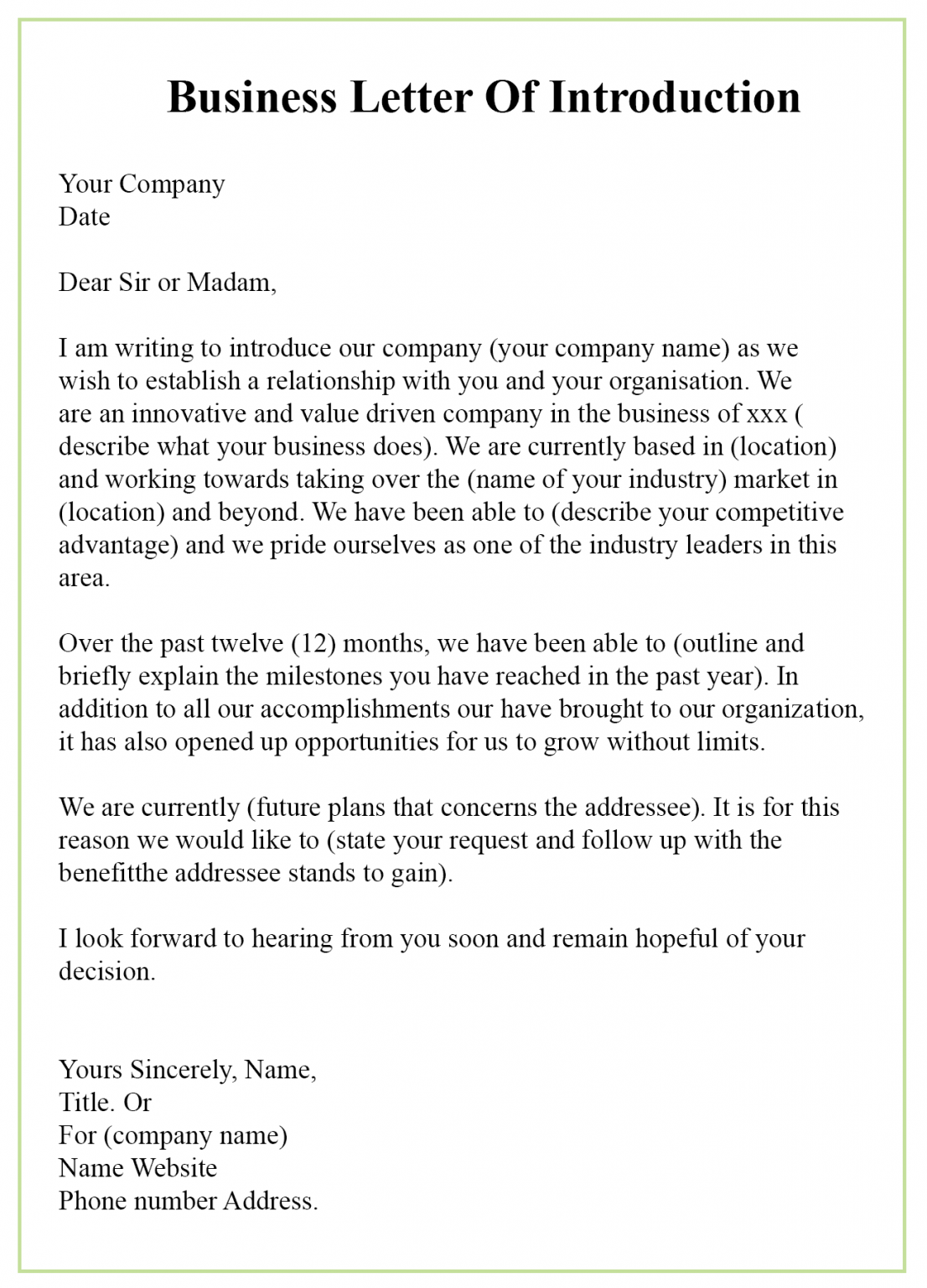 How To Write A Business Introduction Letter (With Free Templates ...